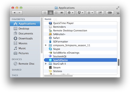 ArcBotics - SparkiDuino OS X Install Guide