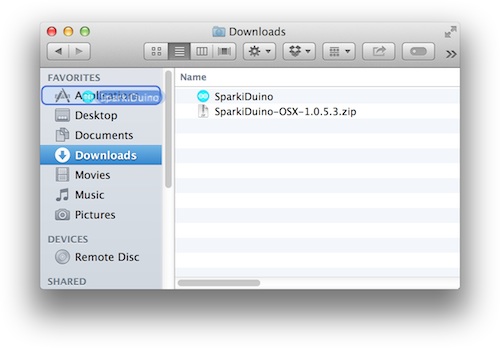 ArcBotics - SparkiDuino OS X Install Guide