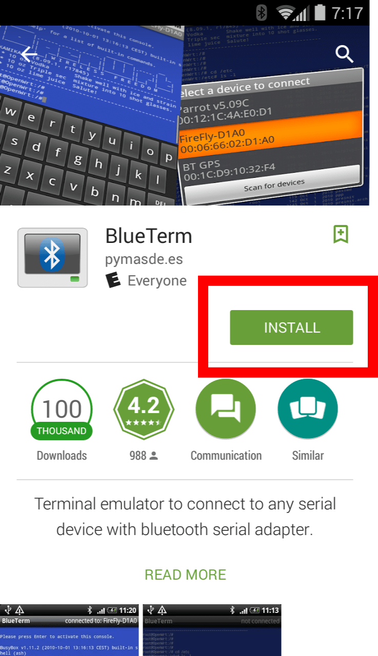 ArcBotics - Sending Bluetooth Commands to Sparki from an Android