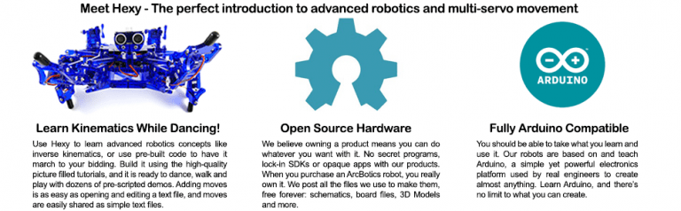 ArcBotics - Hexy the Hexapod– Open Source Low Cost Fully Articulating ...