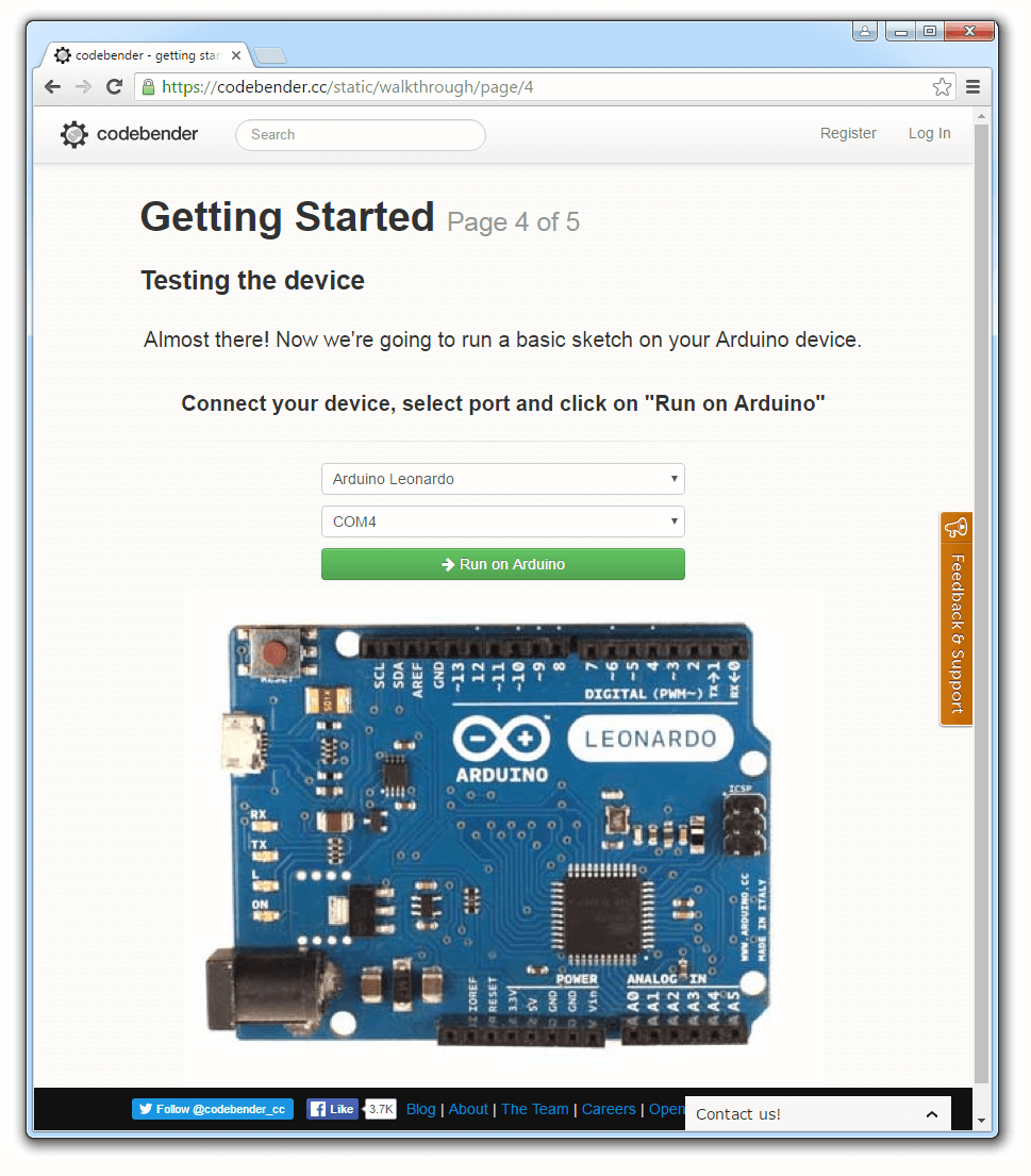 Arcbotics Getting Started With Codebender Cc