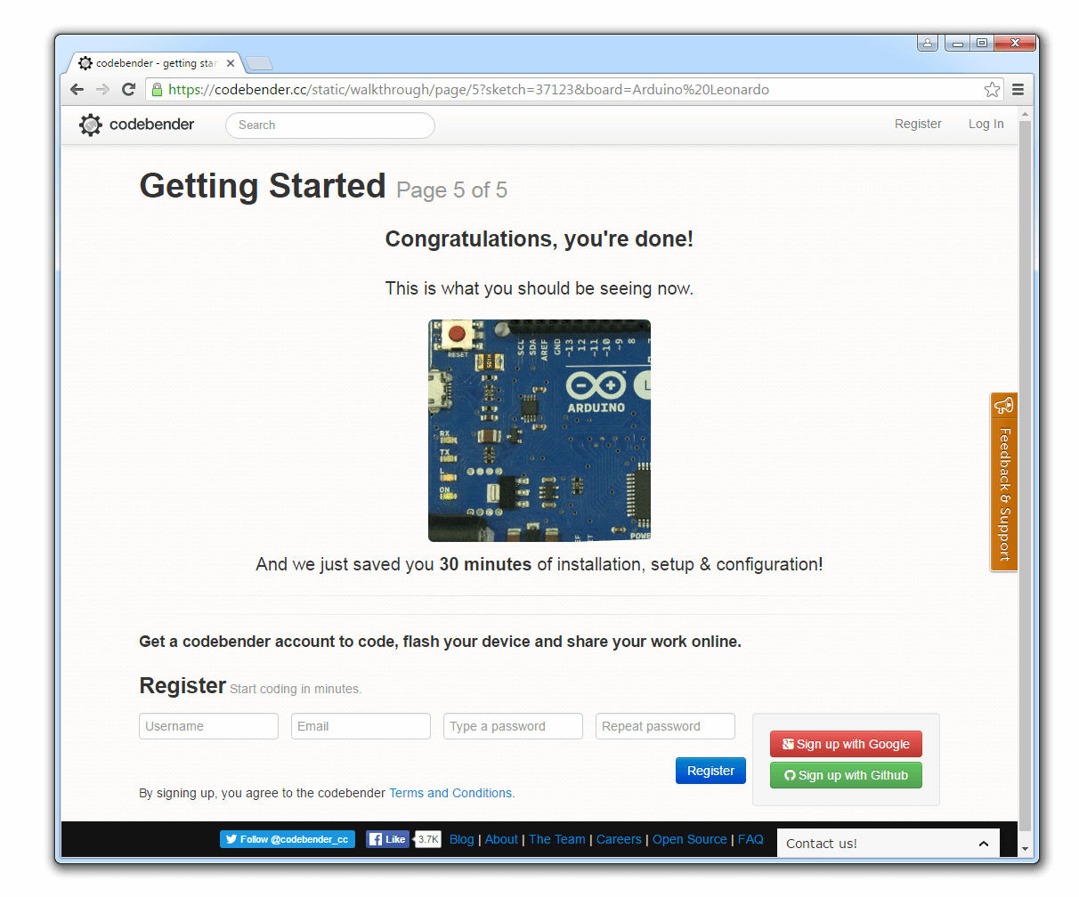 ArcBotics - Getting Started with Codebender.cc